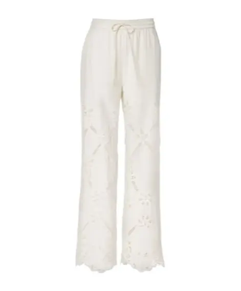 Veronica Beard Hollow-out Casual Pants - White