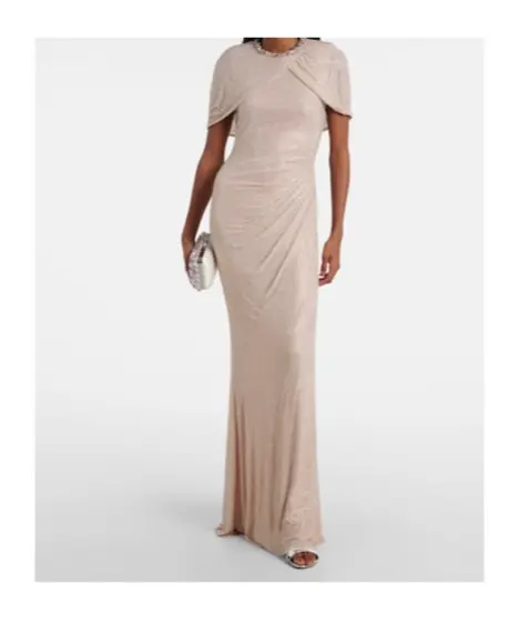 SELF-PORTRAIT Embellished Caped Maxi Dress