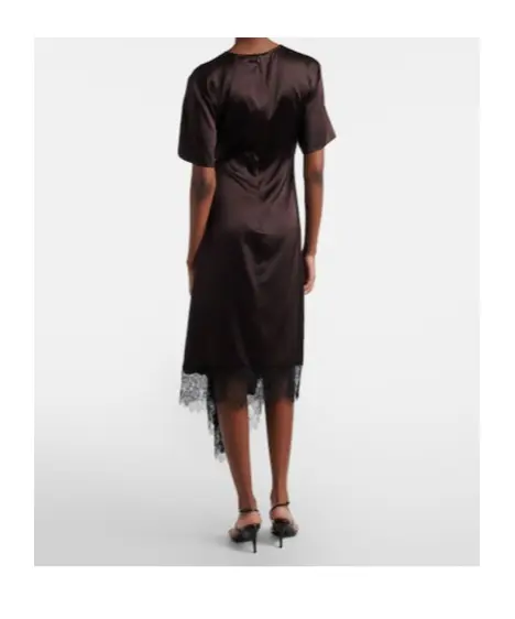 Staud Sonoma Lace-trimmed Silk-blend Midi Dress
