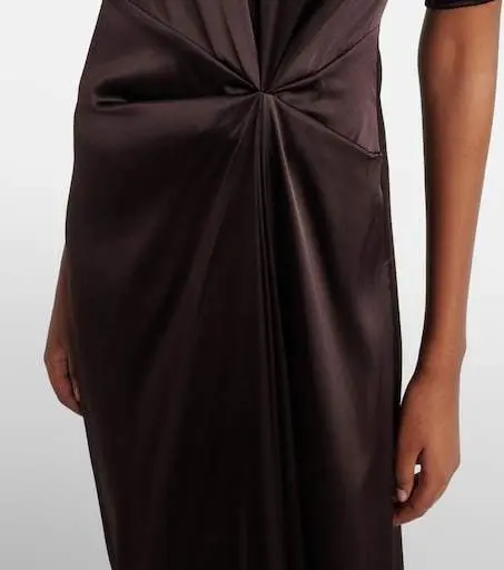 Staud Sonoma Lace-trimmed Silk-blend Midi Dress
