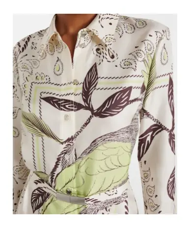 Tory Burch Belted Printed Silk Midi Dress