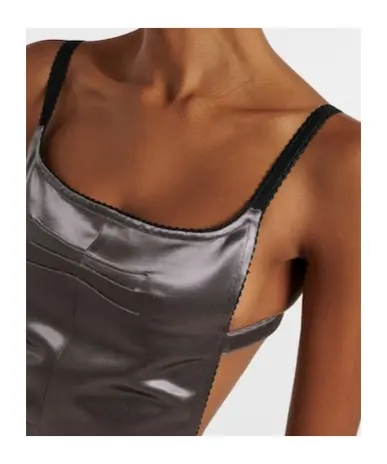 Attico Open-back Satin Midi Dress