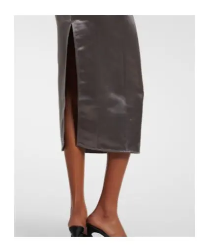 Attico Open-back Satin Midi Dress
