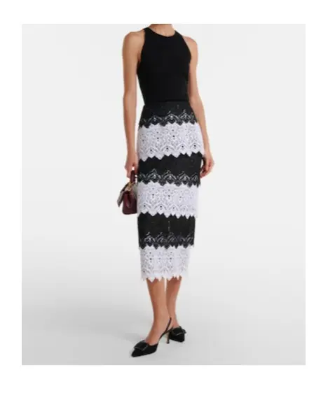 Carolina Herrera Lace Midi Skirt