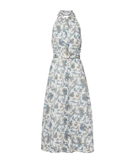 Veronica Beard Mackey Paisley Ramie Midi Dress