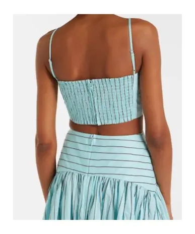 Staud Federico Striped Cotton-blend Crop Top