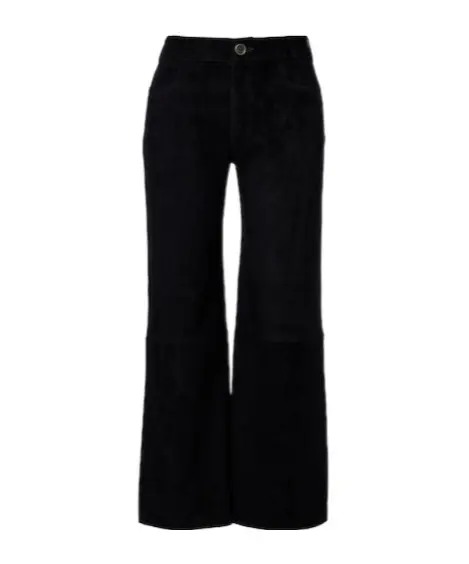 Stouls Lilou Cropped Suede Wide-leg Pants