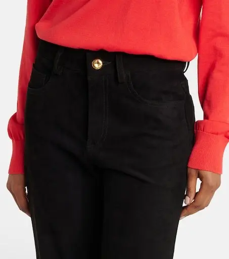 BLAZÉ MILANO Viva Paso Suede Straight-leg Trousers