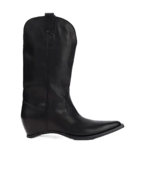 MAISON MARGIELA Heel-less Leather Cowboy Boots - Black