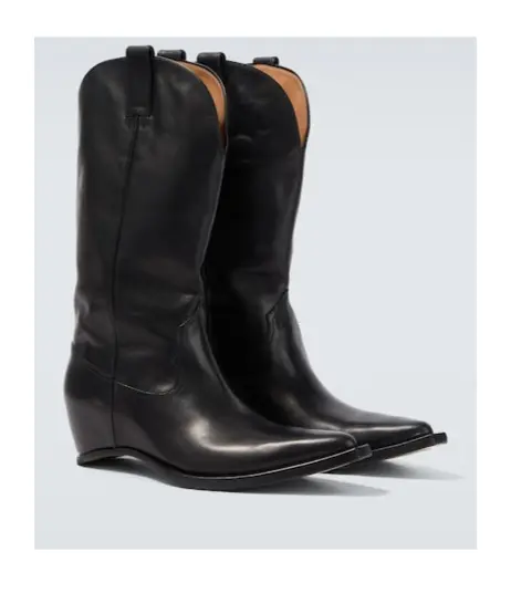 MAISON MARGIELA Heel-less Leather Cowboy Boots