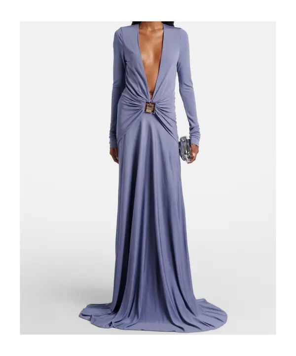 Christopher Esber Quartz-trimmed Draped Gown