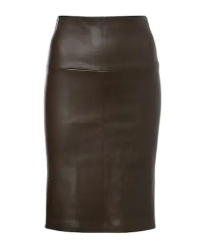 Stouls Gin Leather Midi Skirt