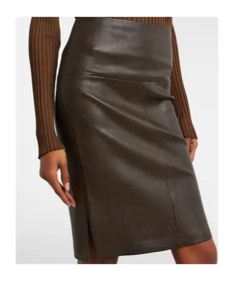 Stouls Gin Leather Midi Skirt