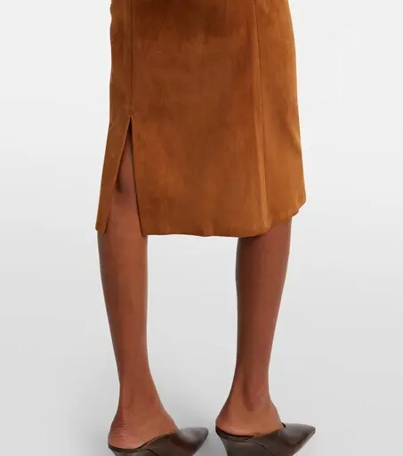 Stouls Salma Ruched Suede Midi Dress
