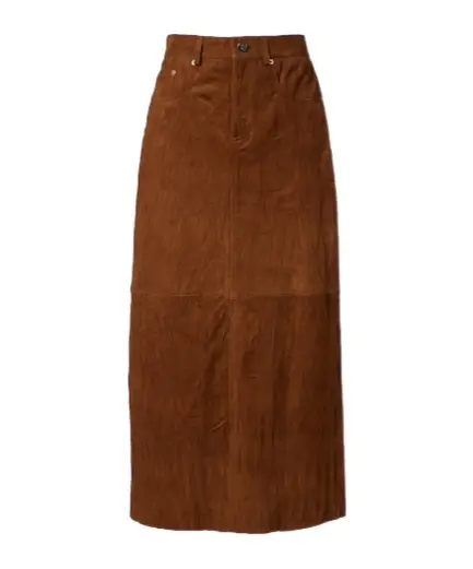Proenza Schouler White Label Nayah Suede Midi Skirt - Brown