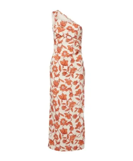 SIR. Chloe One-shoulder Floral Linen-blend Midi Dress - Pink