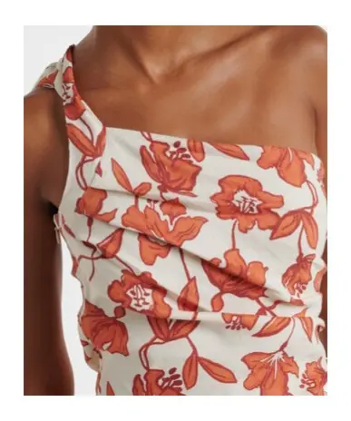 SIR. Chloe One-shoulder Floral Linen-blend Midi Dress