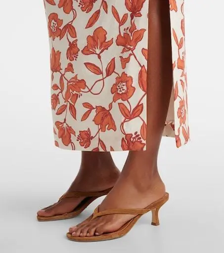 SIR. Chloe One-shoulder Floral Linen-blend Midi Dress