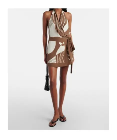 SIR. Almara Printed Silk Wrap Dress