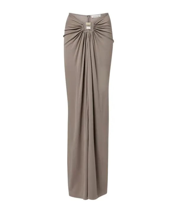 Christopher Esber Bezel Quartz Gathered Jersey Maxi Skirt - Gray
