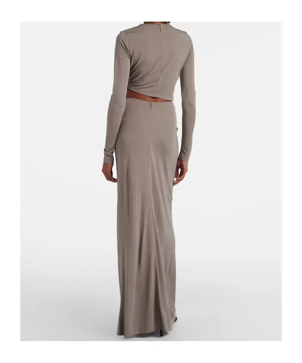 Christopher Esber Bezel Quartz Gathered Jersey Maxi Skirt