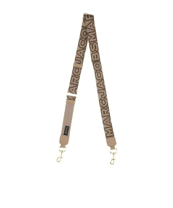 Marc Jacobs Thin Logo Webbing Bag Strap - Nude
