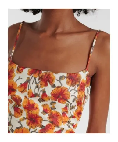 SIR. Floral Linen Midi Dress