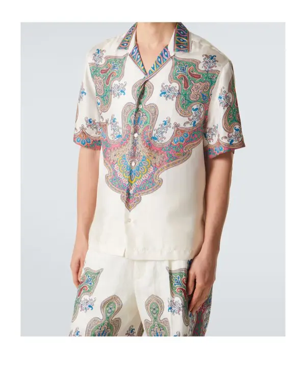 Etro Paisley Silk Twill Bowling Shirt