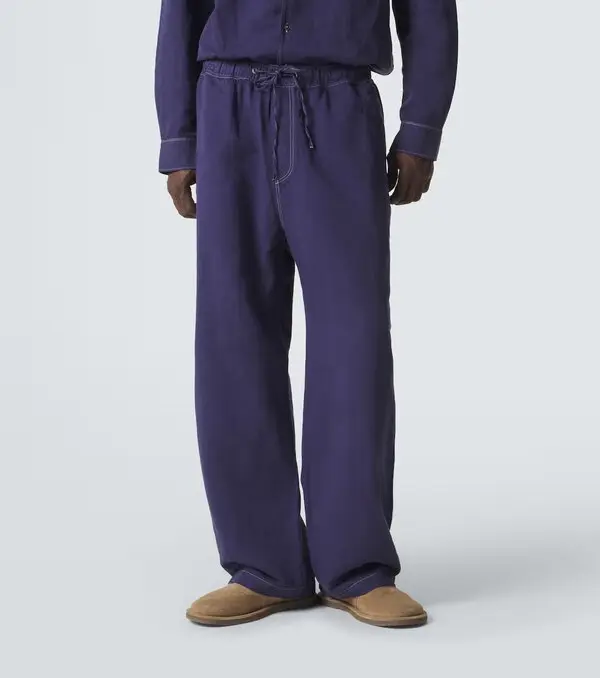 Studio Nicholson Sonny Cotton And Linen Wide-leg Pants