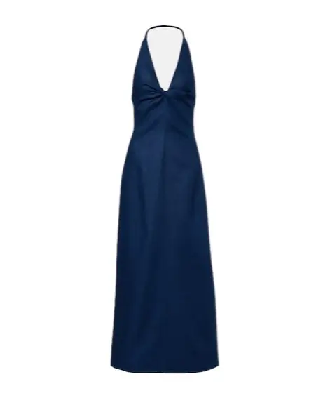 SIR. Caela Halterneck Linen Maxi Dress