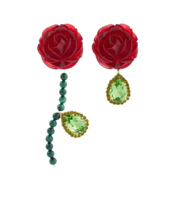 Magda Butrym Sterling Silver Teardrop Earrings - Red