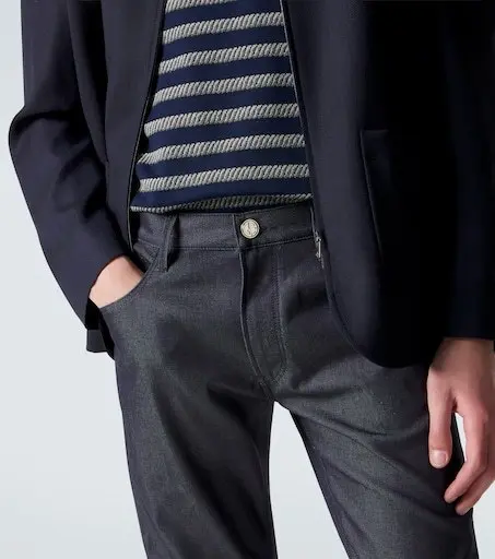 Giorgio Armani Cotton And Silk-blend Straight Jeans