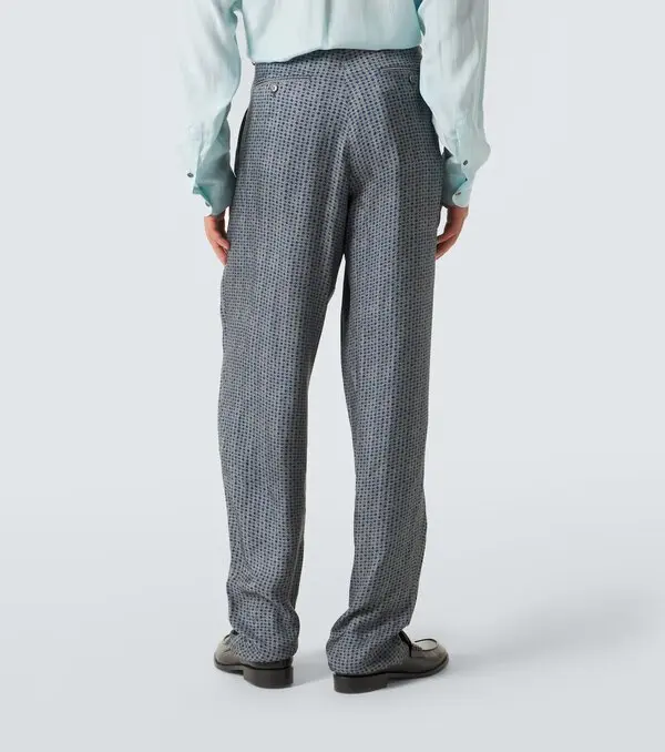 Giorgio Armani Pleated Printed Tapered Pants