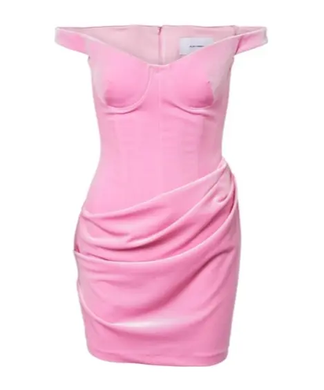 Alex Perry Draped Velvet Bustier Dress