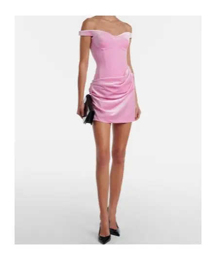 Alex Perry Draped Velvet Bustier Dress