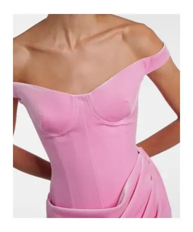 Alex Perry Draped Velvet Bustier Dress