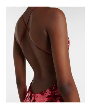 Alex Perry Sequined Open-back Minidress