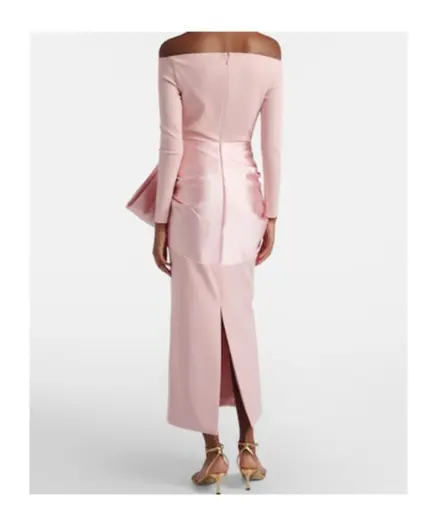 Solace Rhianne Off-shoulder Satin Bow Cocktail Dress