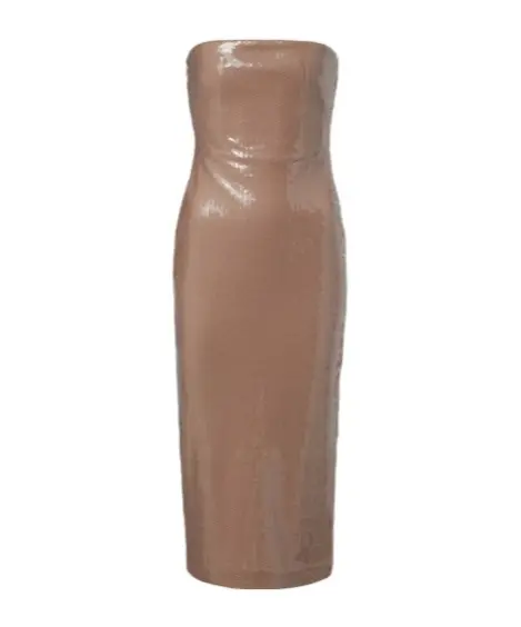 Alex Perry Sequined Strapless Midi Dress