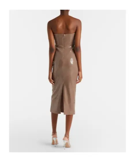 Alex Perry Sequined Strapless Midi Dress