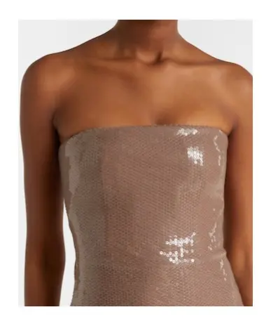 Alex Perry Sequined Strapless Midi Dress