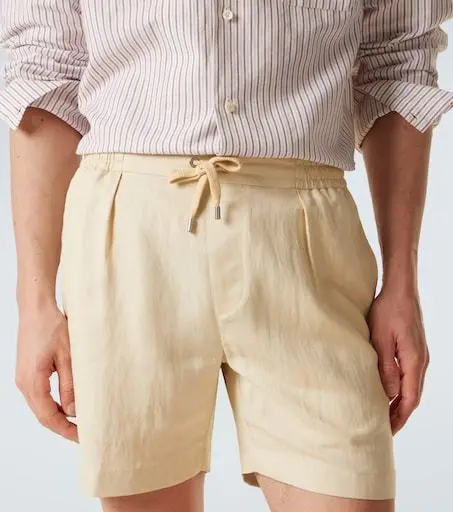 Ralph Lauren Silk And Linen Pleated Shorts