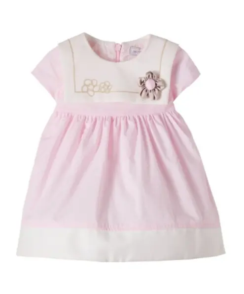 Monnalisa Floral Cotton Poplin Dress - Pink