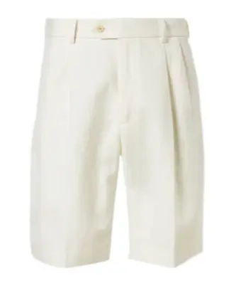 Auralee Pleated Wool, Cotton, And Linen Shorts