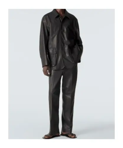 Auralee Leather Straight Pants