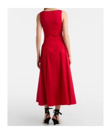 Staud Gwen Cotton Poplin Midi Dress