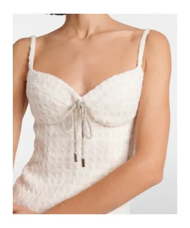 AREA Embellished Tweed Minidress