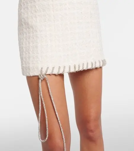 AREA Embellished Tweed Minidress