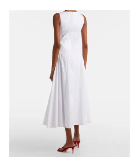 Staud Gwen Cotton Poplin Midi Dress