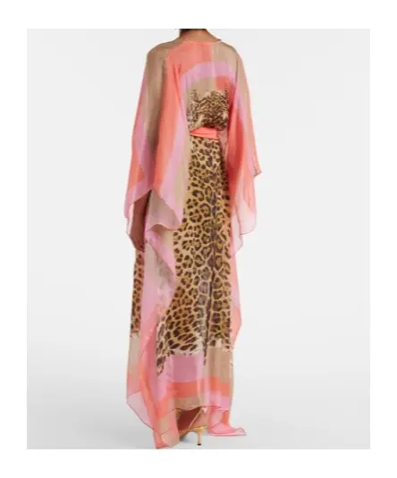 Roberto Cavalli Printed Belted Silk Kaftan